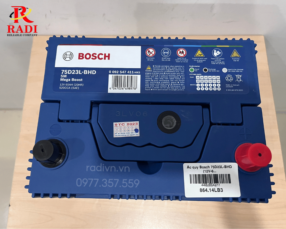 Ắc Quy BOSCH 75D23L-BHD (12V65Ah)